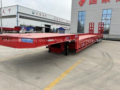 中国 40-120T 重荷容量 ローローダー 半トレーラー 旋回または方向軸 販売のため