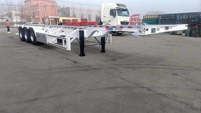Κίνα 50T 3 Άξονα Συσκευαστή Σκελετό Semi Trailer με 9.0-20 * 12pcs 90 Rim σε κόκκινο και κίτρινο προς πώληση