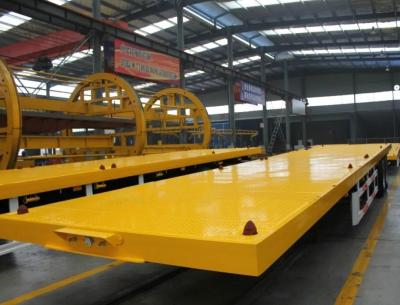 중국 40ft 평면 트레일러 3Axles 4Axles 평면 침대 컨테이너 트럭 Wosheng의 반 트레일러 판매용