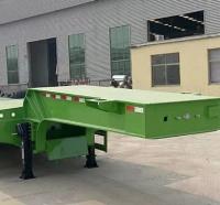 China 150 Tons Max Loading Lowboy Lowbed Semi Trailer for Heavy Duty Transport Customizable for sale