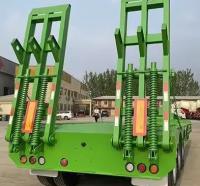 China 150 Tons Max Loading Lowboy Lowbed Semi Trailer for Heavy Duty Transport Customizable for sale
