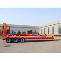 China 150 Tons Max Loading Lowboy Lowbed Semi Trailer for Heavy Duty Transport Customizable for sale