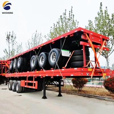 Китай 40-футовый контейнерный трейлер Профессиональный 3Axle плоский полуприцеп с 2