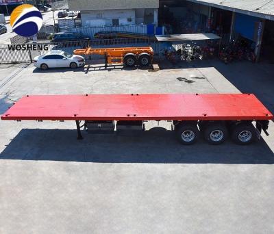 Китай Полуприцеп для 20ft 40ft контейнера плоскостроительный грузовик 12400x2610x1550 мм или настройки продается
