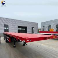 China Professional 3 Axle 40ft Flatbed Container Truck Trailer with 50Tons Loading Capacity for sale