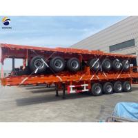 China Professional 3 Axle 40ft Flatbed Container Truck Trailer with 50Tons Loading Capacity for sale