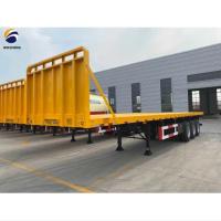 China Professional 3 Axle 40ft Flatbed Container Truck Trailer with 50Tons Loading Capacity for sale