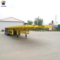 China Professional 3 Axle 40ft Flatbed Container Truck Trailer with 50Tons Loading Capacity for sale