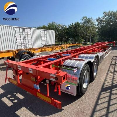 中国 タレ 重量 6500kgs 20ft 40ft 45ft 輸送コンテナのための2軸骨格トレーラー 販売のため