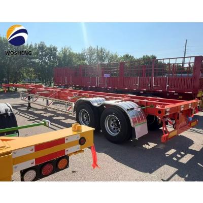 中国 タレ 重量 6500kgs 20ft 40ft 45ft 輸送コンテナのための2軸骨格トレーラー 販売のため