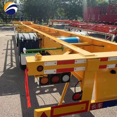 中国 タレ 重量 6500kgs 20ft 40ft 45ft 輸送コンテナのための2軸骨格トレーラー 販売のため