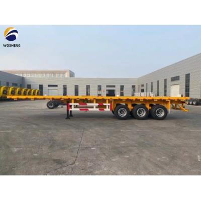 China 2 as 3 as 4 as 13,6 m vlakke containercontainer halfrijtuig met hoge laadcapaciteit Te koop