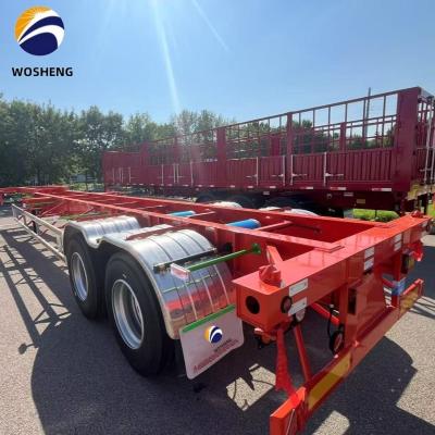 中国 12400×2500×1550mm 重荷着陸機 コンテナ輸送用 28t スケルトン半トレーラー 販売のため