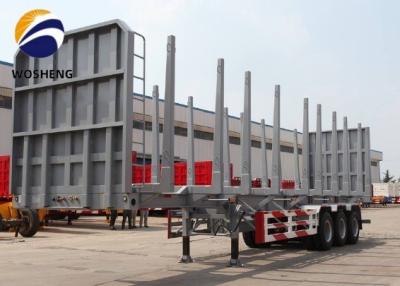 China Timber Logging Transport Platform 3 Axle Timber Flatbed Semi Trailer for sale