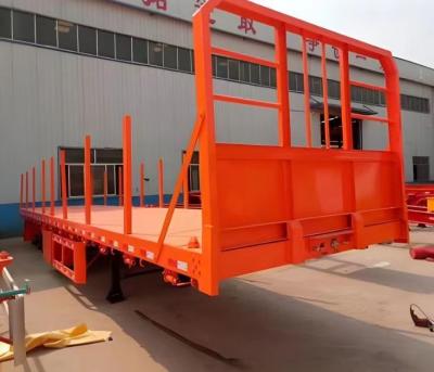 China Timber Logging Transport Platform 3 Axle Timber Flatbed Semi Trailer for sale