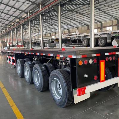 China 3 as 4 as Container Flatbed Truck Semi-trailer Flatbed Trailer 20ft 40ft 45ft 53ft Te koop