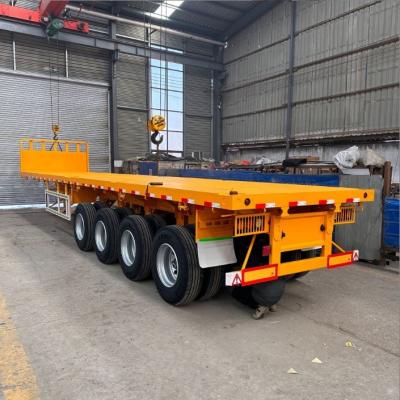 China Wosheng 2 3 4 5 Assen Platbed Trailer 12400x2610x1550mm met 7.0 Ton Tare Gewicht Te koop