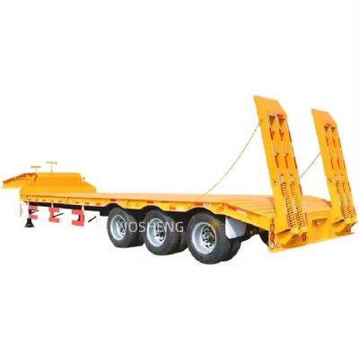 中国 重荷機器の輸送用鋼のフラットベッド半トレーラー 販売のため