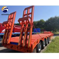 China Leaf Spring 3 Axle Hydraulic Extendable Lowboy Loader Lowbed Semi Trailer for Heavy Loads for sale