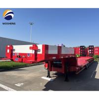 China Leaf Spring 3 Axle Hydraulic Extendable Lowboy Loader Lowbed Semi Trailer for Heavy Loads for sale