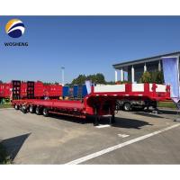 China Leaf Spring 3 Axle Hydraulic Extendable Lowboy Loader Lowbed Semi Trailer for Heavy Loads for sale