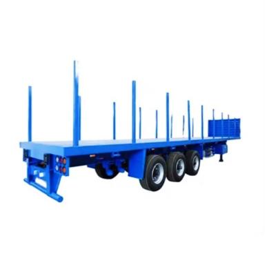 China Triangle 3 axle staal platte half-trailer voor 20-40 voet containers Te koop