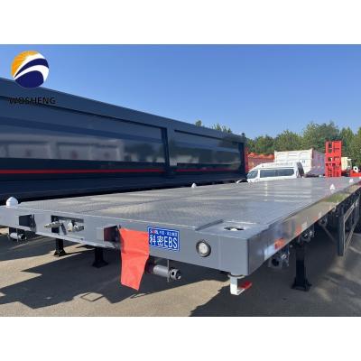 China 20ft 40ft 45ft 53ft Flatbed Truck Semi-trailer met mechanische ophanging en bladveer Te koop