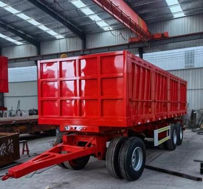 China Reboque de caminhão de 2 eixos Reboque hidráulico de inclinação completa para transporte de minas de carvão de areia à venda