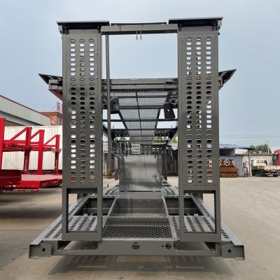 China Truck Trailer 3 axle Double Deck Vehicle Car Car Carrier Halve aanhanger met handmatig tillen Te koop