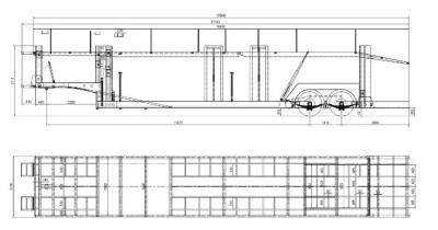China Truck Trailer 3 axle Double Deck Vehicle Car Car Carrier Halve aanhanger met handmatig tillen Te koop