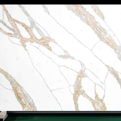 Cina Calacatta classico lucidato lucidato quarzo bianco di pietra rivestimento di quarzo bianco lastre per bancone in vendita