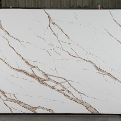 Cina Calacatta classico lucidato lucidato quarzo bianco di pietra rivestimento di quarzo bianco lastre per bancone in vendita