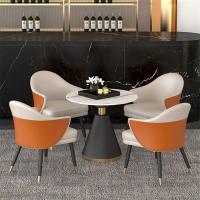 China Dining Table Set With Sintered Stone Table Top marble Dining Tables And Chairs Set for sale