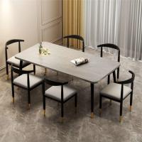 China Customized Size 8 Seater Dining Table Set With Aluninum Table Base for sale
