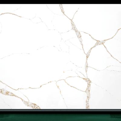 China 93% Quartz Stone Sheet Engineered Quartz Slab Calacatta Gold Quartz Stone Slab for sale