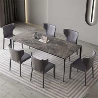 China Customized Size Dining Table Set 4 Chairs With Steel Base for sale
