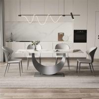 China Customized Size Round Dining Table 4 Seater With Leather Chairs for sale