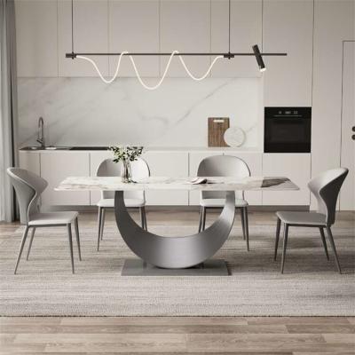 Cina Dimensioni personalizzate Tavolo da pranzo rotondo 4 posti con sedie in pelle in vendita