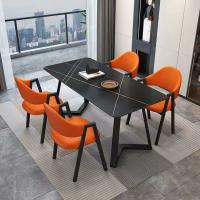 China Customized Sintered Stone Marble Dining Table Set 4 Chairs Dining Table Set 6 Seater for sale