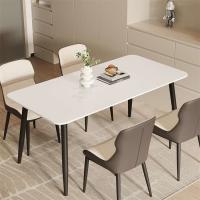 China Customized Size Dining Table Set 4 Chairs With Steel Base for sale