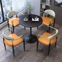China Customized Size Round Dining Table 4 Seater With Leather Chairs for sale