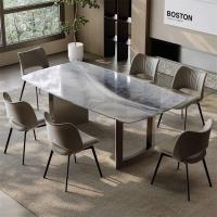 China Customized Size Round Dining Table 4 Seater With Leather Chairs for sale