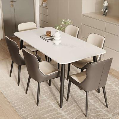 Cina Dimensioni personalizzate Tavolo da pranzo rotondo 4 posti con sedie in pelle in vendita
