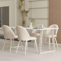 China Customized Size Round Dining Table 4 Seater With Leather Chairs for sale