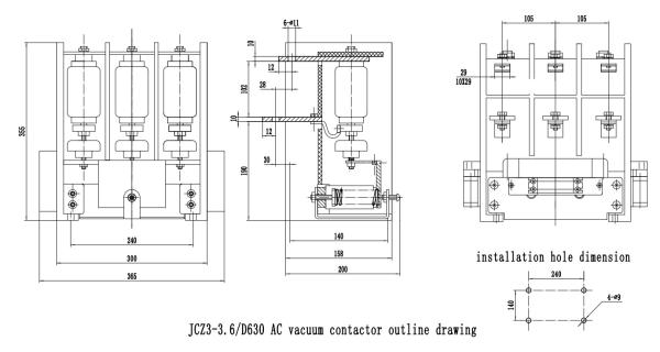 JCZ3-3.6/D400-4電圧コンタクタ スイッチコンタクタ メカニカルホール真空コンタクタ