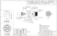 China USB Type B 2.0 Female Receptacle to Rectangular 5Pos Plug Cable Assembly 50mm IP68 for sale