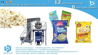 China Vertical form fill seal packaging machine for popcorn with 10 heads weigher for sale