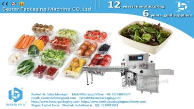 China Vegetable tray wrapping machine, vegetable workshop actual case for sale