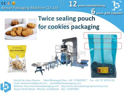 China Packing machine for cookies, customize pouch with twice sealing head BSTV-450AZ for sale
