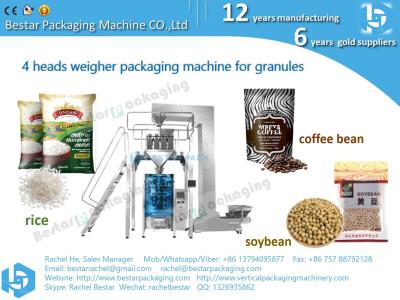 China Bestar granules weighing and packaging machine with 4 heads linear weigher BSTV-550BZ for sale
